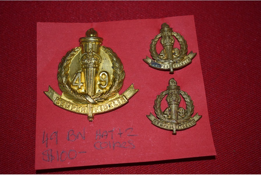 AUSTRALIAN ARMY BADGES 49 BN (STANLEY REGT) 30-42-SOLD