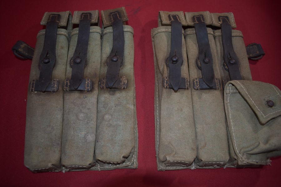 WW2 GERMAN PAIR OF MP40 AMMO POUCHES-SOLD