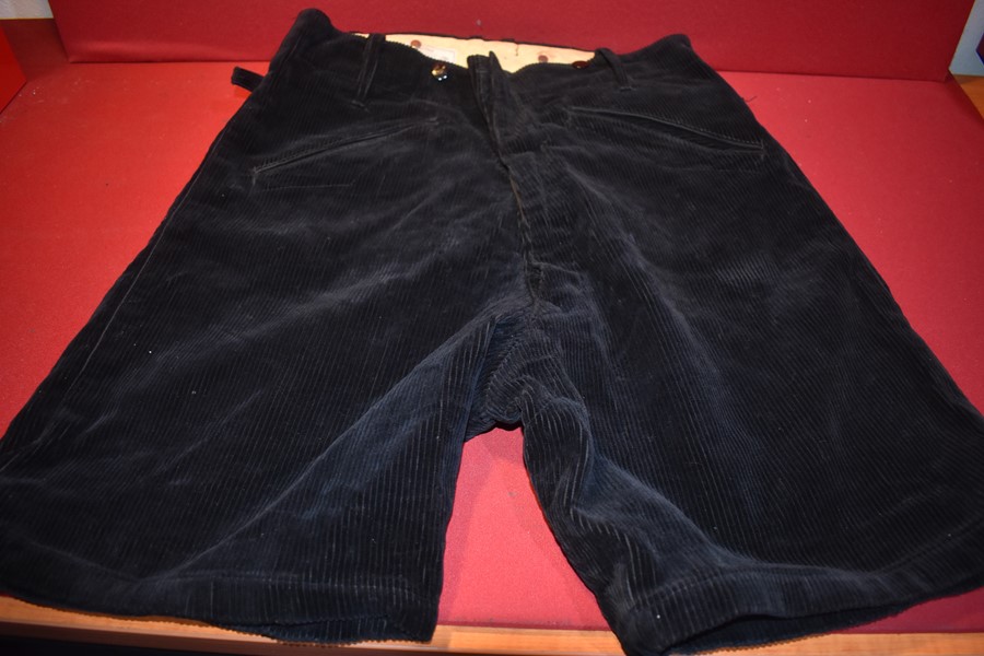 WW2 GERMAN HITLER YOUTH CORDROUY SHORTS-SOLD
