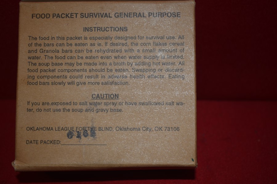 FOOD PACKET SURVIVAL GENERAL PURPOSE.a