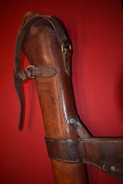 ORIGINAL LEATHER RIFLE BUCKET FOR THE 303 RIFLE 1939 DATED-SOLD