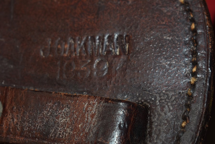 ORIGINAL LEATHER RIFLE BUCKET FOR THE 303 RIFLE 1939 DATED-SOLD