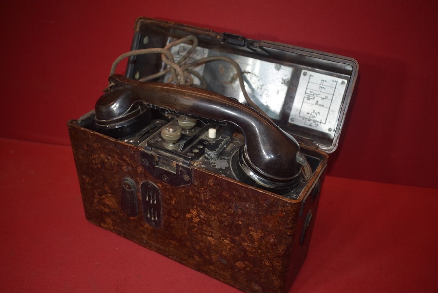 WW2 GERMAN ARMY BAKELITE FIELD TELEPHONE-SOLD
