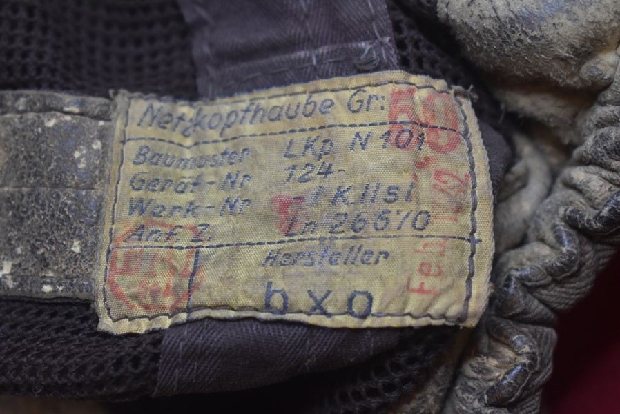 WW2 GERMAN LUFTWAFFE SUMMER MESH PILOTS FLIGHT HELMET AND GOGGLES-SOLD