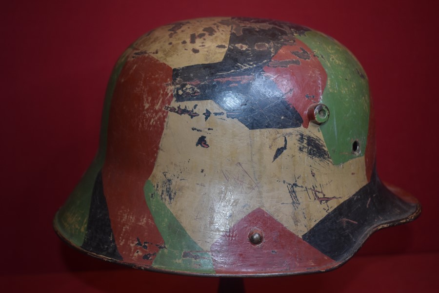 WW1 IMPERIAL GERMAN CAMO HELMET NO LINER.