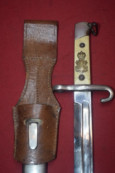 WW1 AUSTRIAN M1895 MANNLICHER PARADE BAYONET WITH ORIGINAL FROG-SOLD