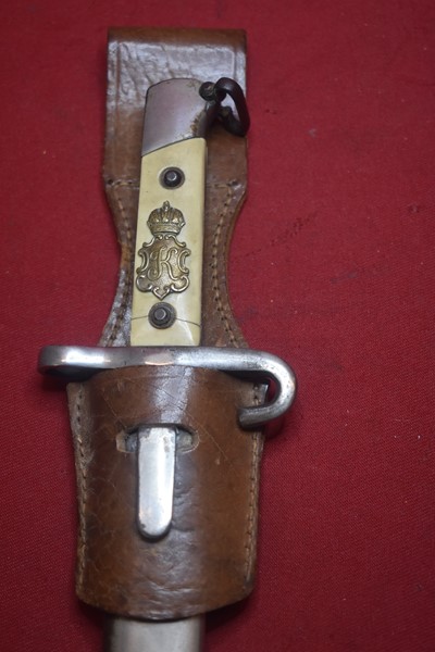 WW1 AUSTRIAN M1895 MANNLICHER PARADE BAYONET WITH ORIGINAL FROG-SOLD