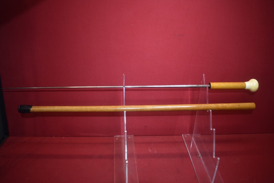 VICTORIAN ERA MALACCA WOOD SWORD STICK/CANE BY WILKINSON PALL MALL-SOLD