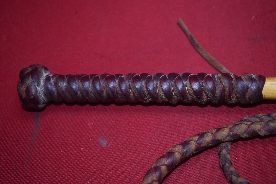 PLAITED LEATHER STOCK WHIP