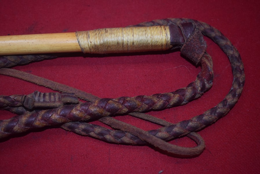PLAITED LEATHER STOCK WHIP