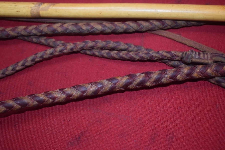 PLAITED LEATHER STOCK WHIP