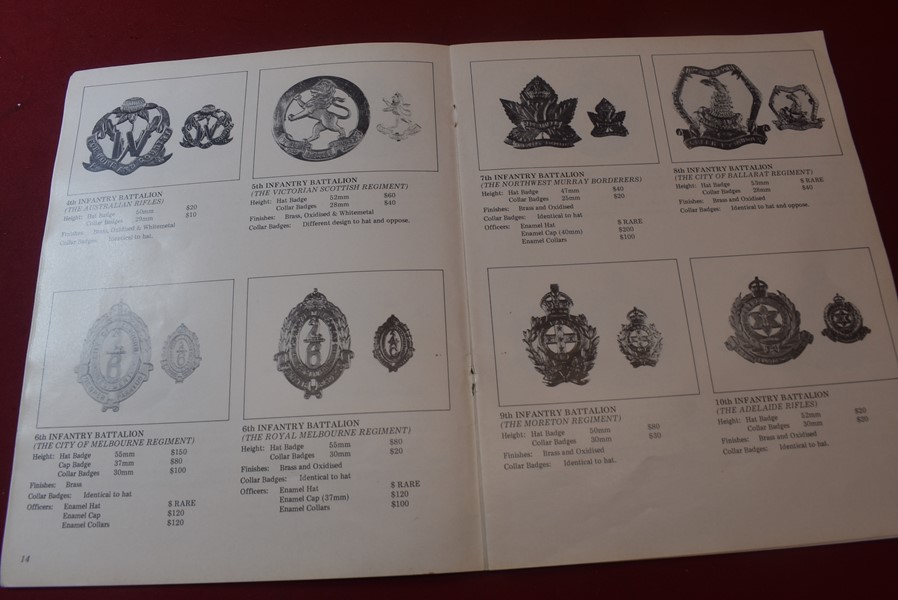 BOOK AUSTRALIAN ARMY BADGES, 1930-42 PART ONE BY J.K. COSSUM-SOLD