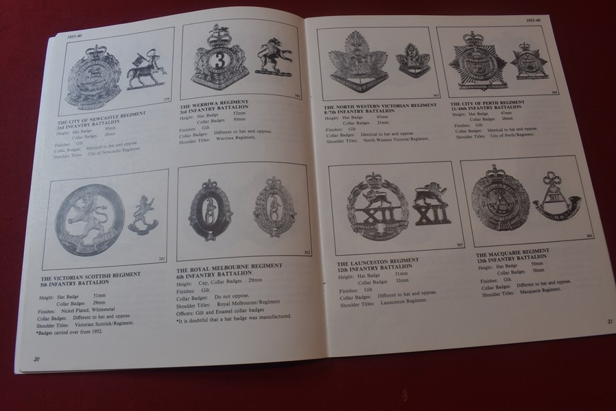 BOOK AUSTRALIAN ARMY BADGES, 1948-1985 PART THREE BY J.K. COSSUM-SOLD