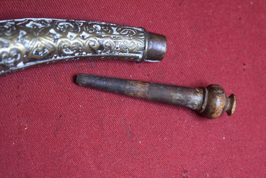 18th CENTURY ARAB/INDO PERSIAN POWDER HORN-SOLD