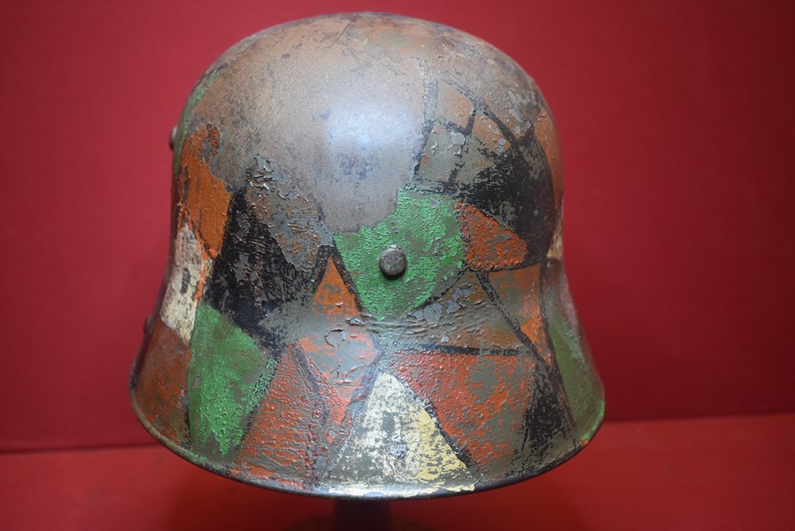 WW1 GERMAN LOZENGE CAMO HELMET-SOLD